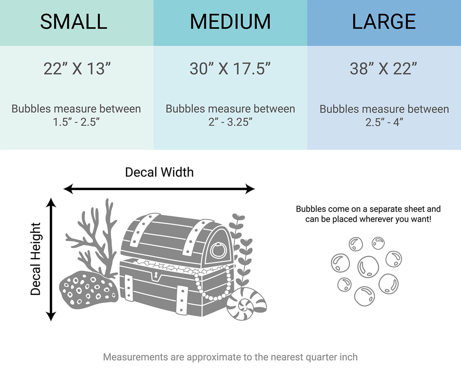 Treasure Chest Wall Decal - Kids Room Decal, Ocean Decor, Wall Sticker ...