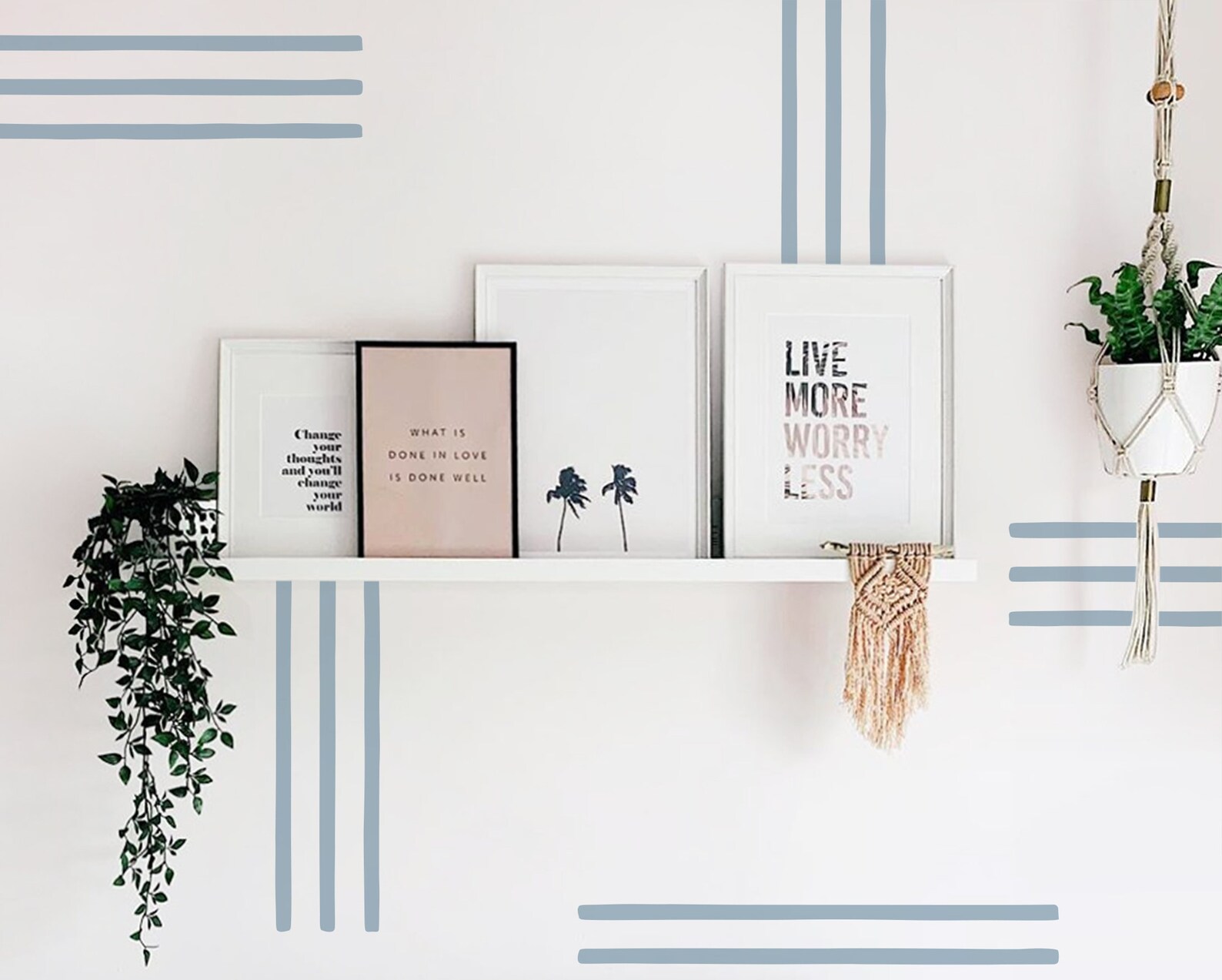 Line Wall Decals Abstract Wall Stickers Boho Nursery Decor | Etsy