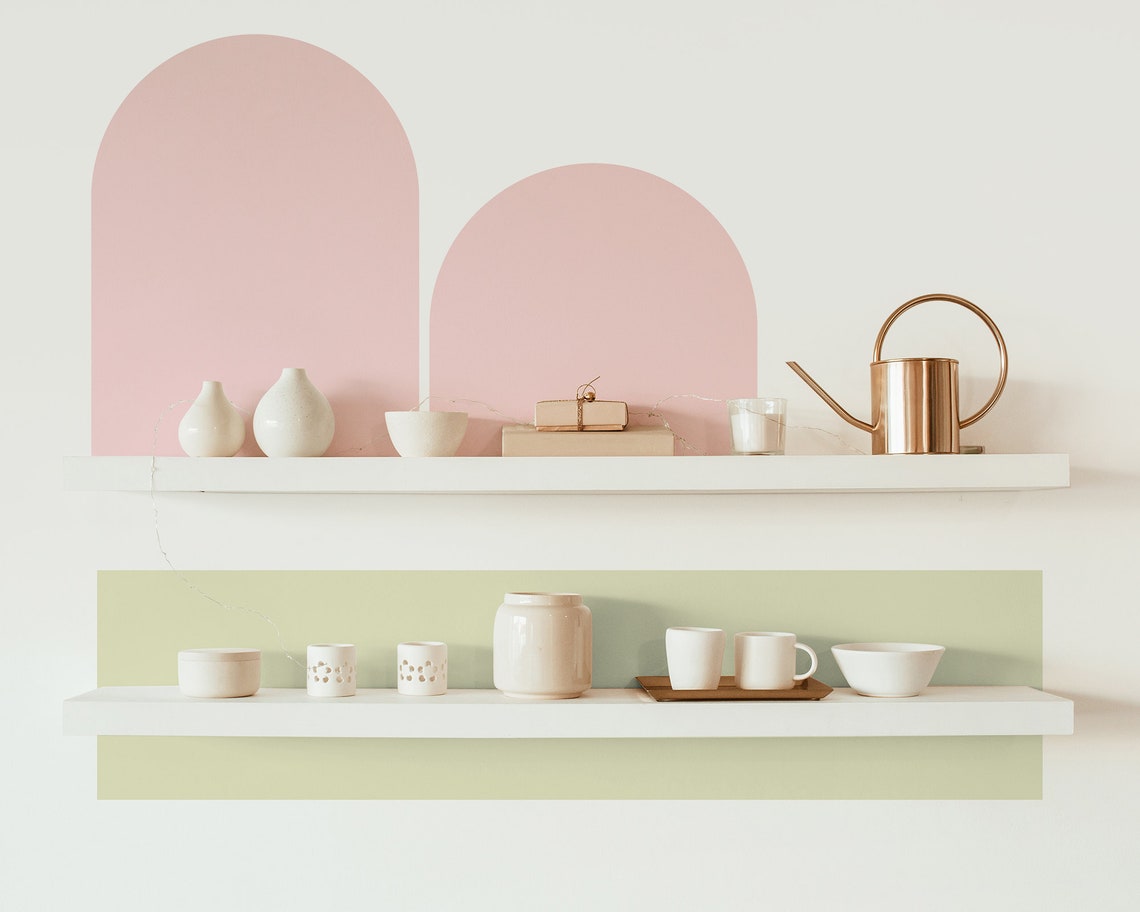 Colorblock Wall Decal Set Abstract Wall Decor Boho Interior - Etsy