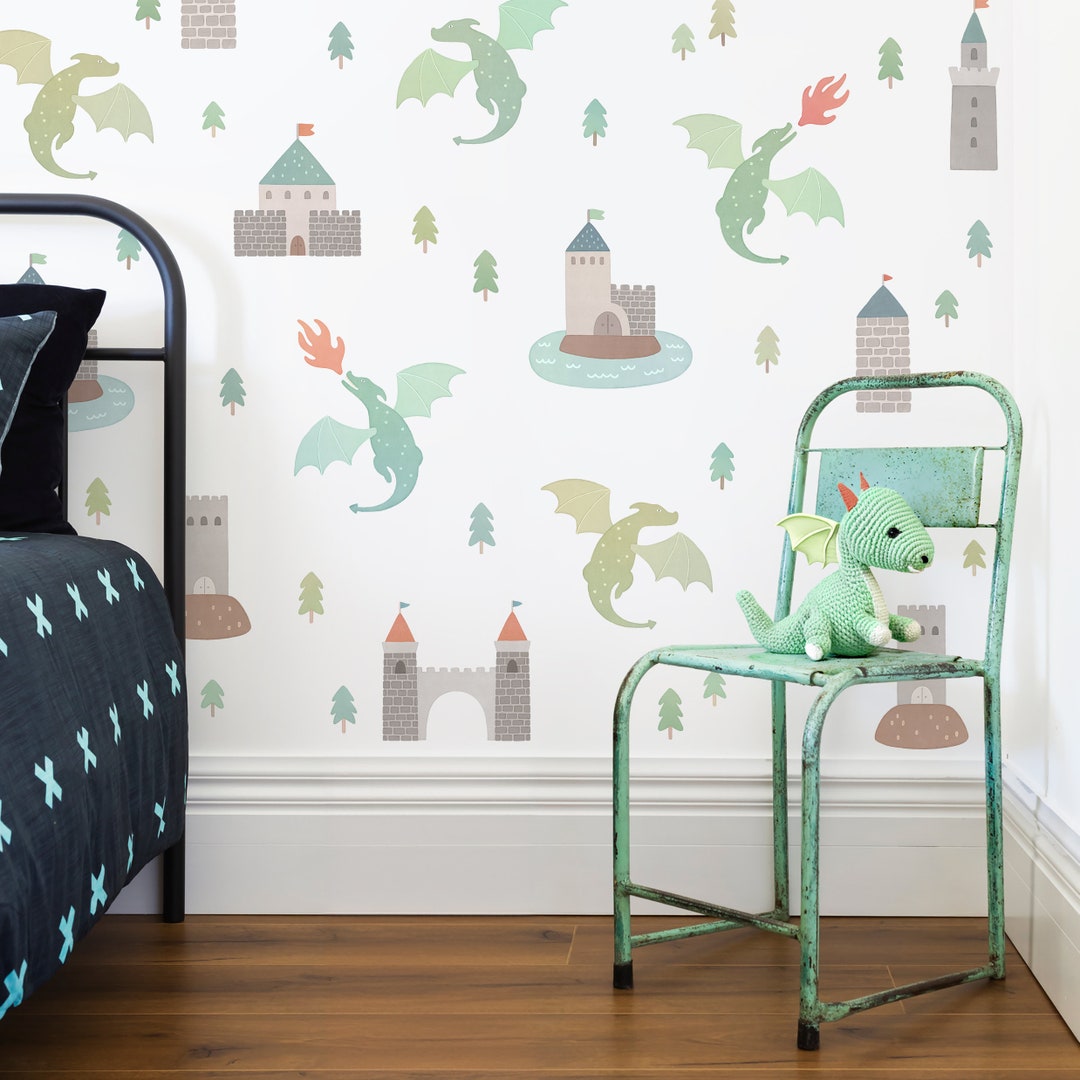 Dragon Wall Decals - Removable, Reusable Wall Stickers - Nursery Decor ...