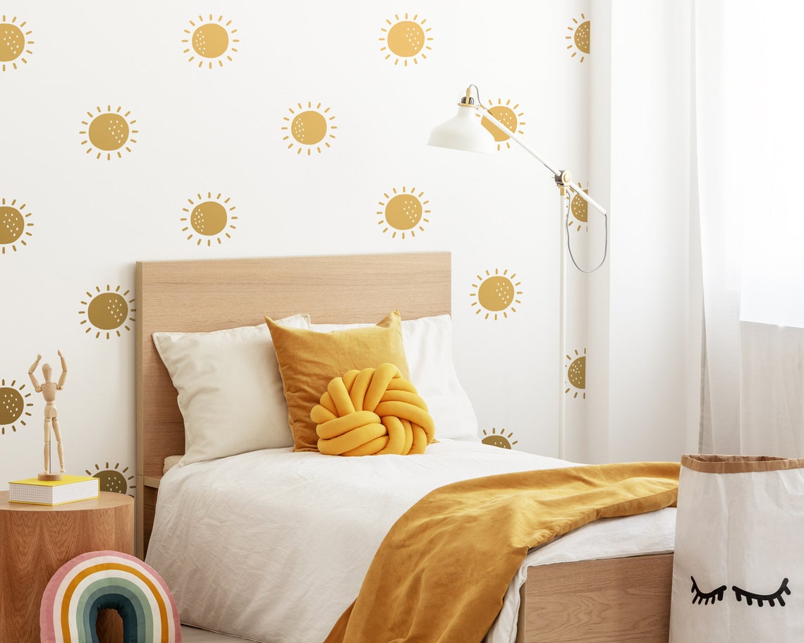 Sun Wall Decals - Sunshine Wall Stickers, Boho Nursery, Kids Room Wall ...