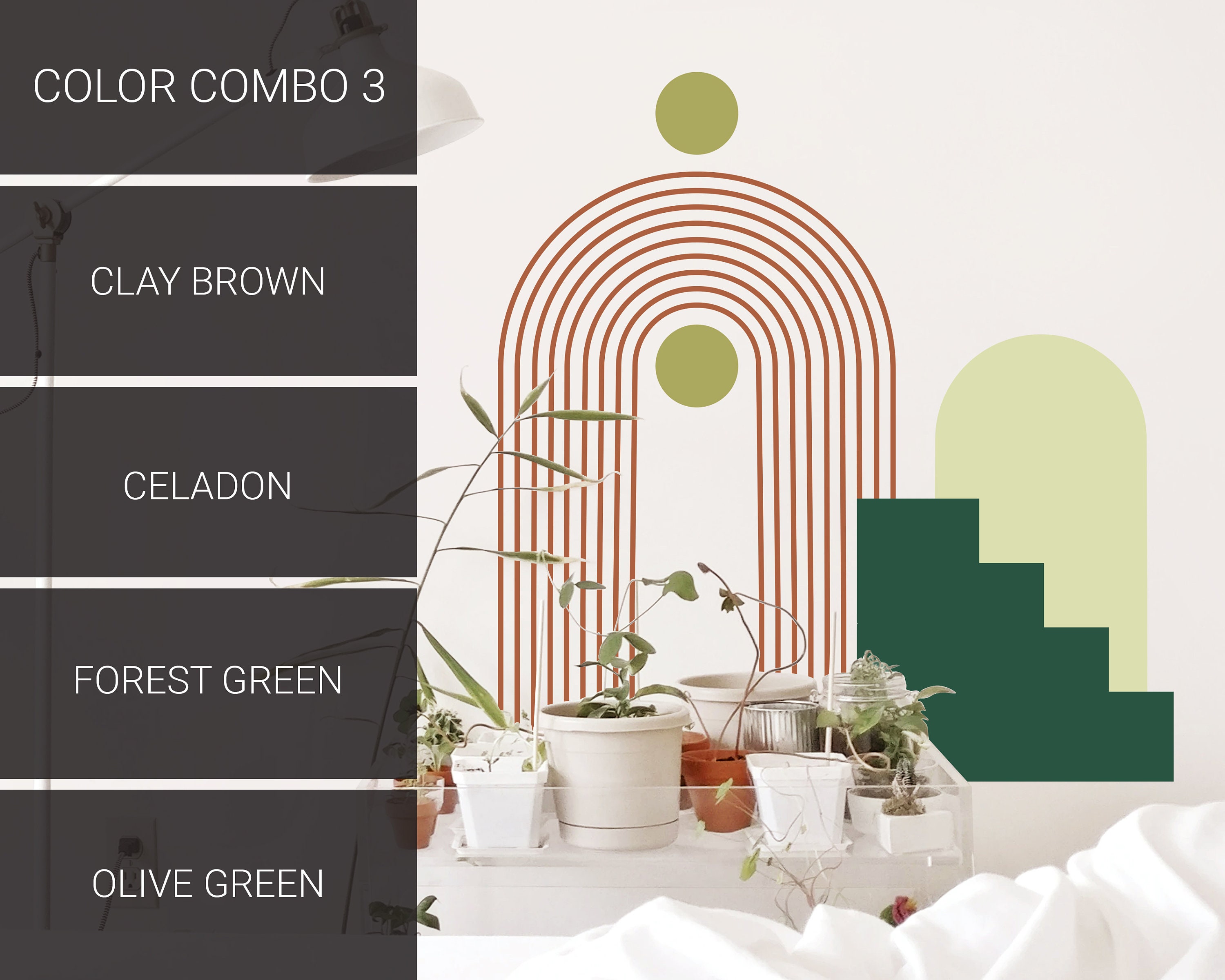 Boho Colorblock Wall Decals Removable Wall Stickers Modern | Etsy