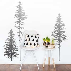 Set of 3 Pine Tree Wall Decals Forest Decals Forest Mural | Etsy