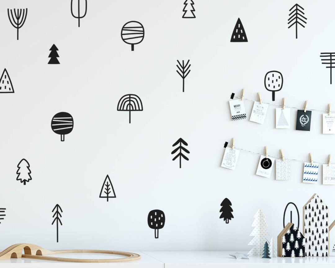 Tree Wall Decals - Woodland Nursery Decals, Pine Tree Decals, Forest ...