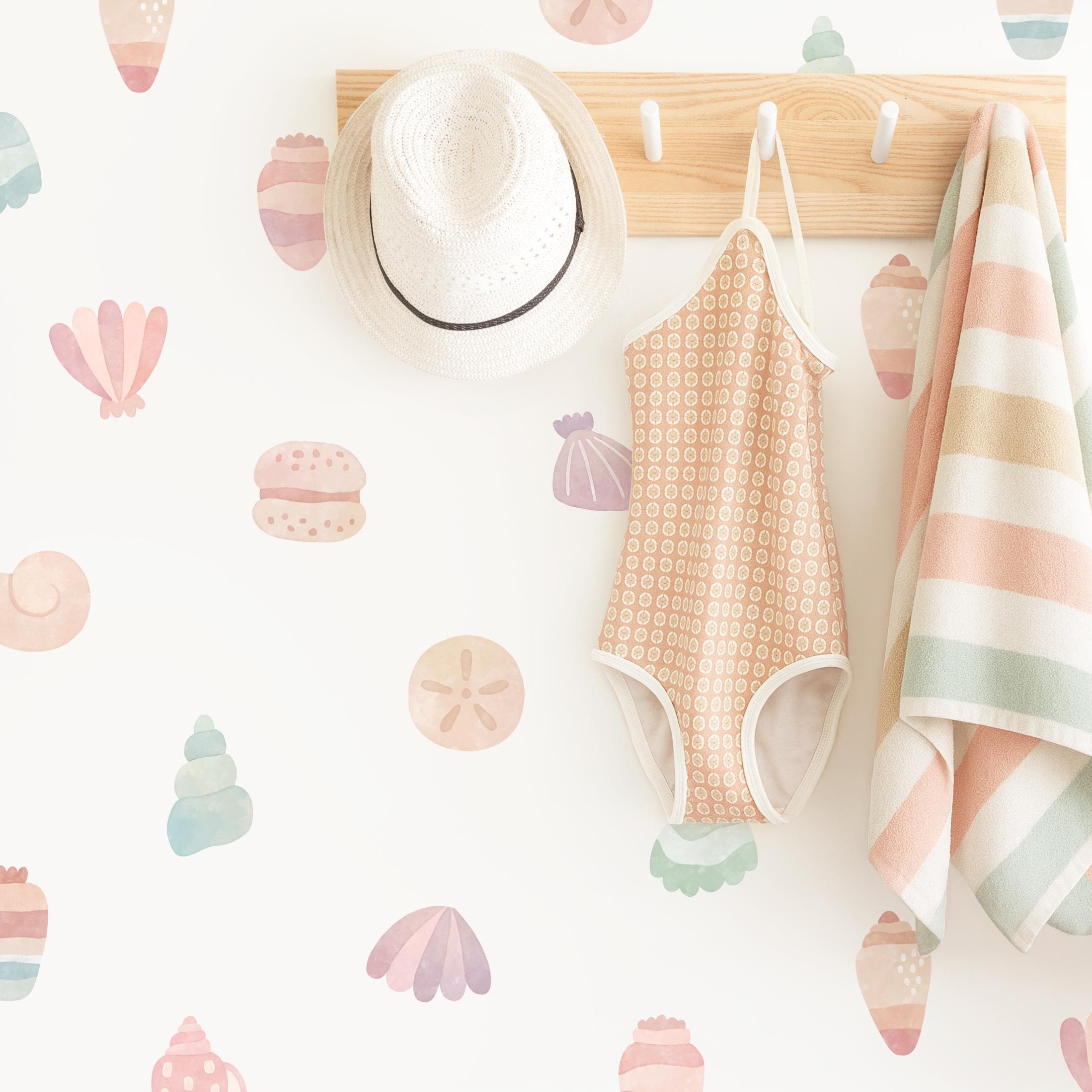 Seashell Wall Decals - Removable, Reusable Wall Stickers - Watercolor ...