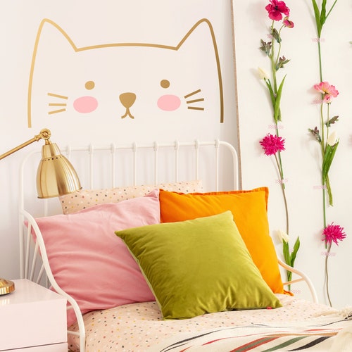 Cat Wall Decal Kids Room Wall Decor Removable Wall Sticker - Etsy