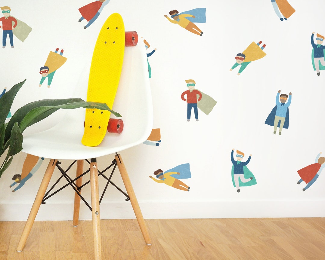 Superhero Wall Decals - Removable, Reusable Wall Stickers - Boys ...