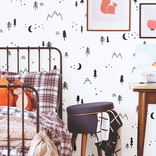 3 Large Pine Tree Forest Wall Decals Woodland Nursery Decor Etsy
