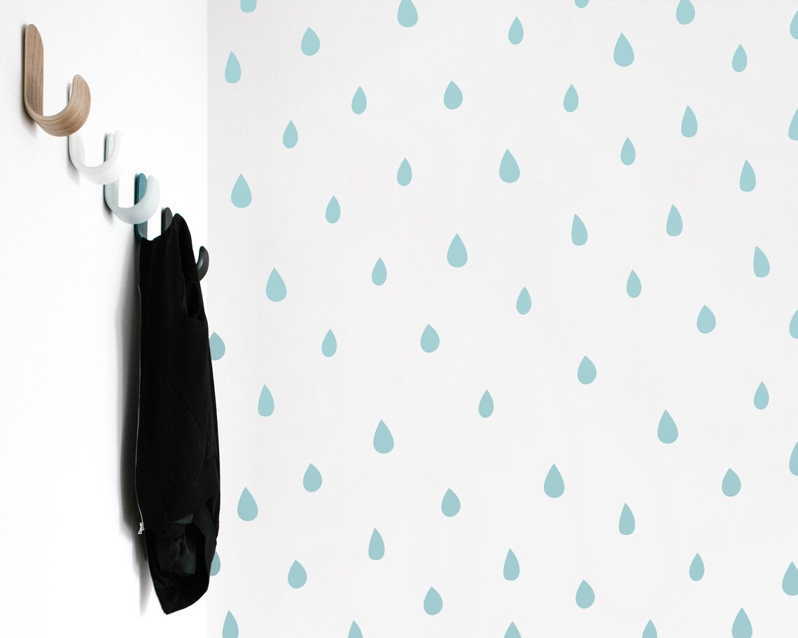 Raindrop Wall Decals Rain Decals Rain Wall Sticker Nursery - Etsy