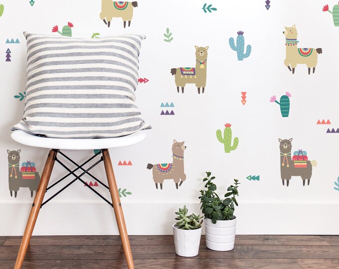 Alpaca Wall Decals Llama Decals Alpacas Reusable Wall - Etsy