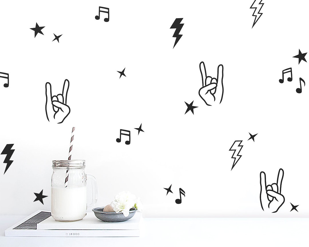 Rock and Roll Decal Set - Nursery Decor, Gift for Mom, Wall Decor, Kids ...