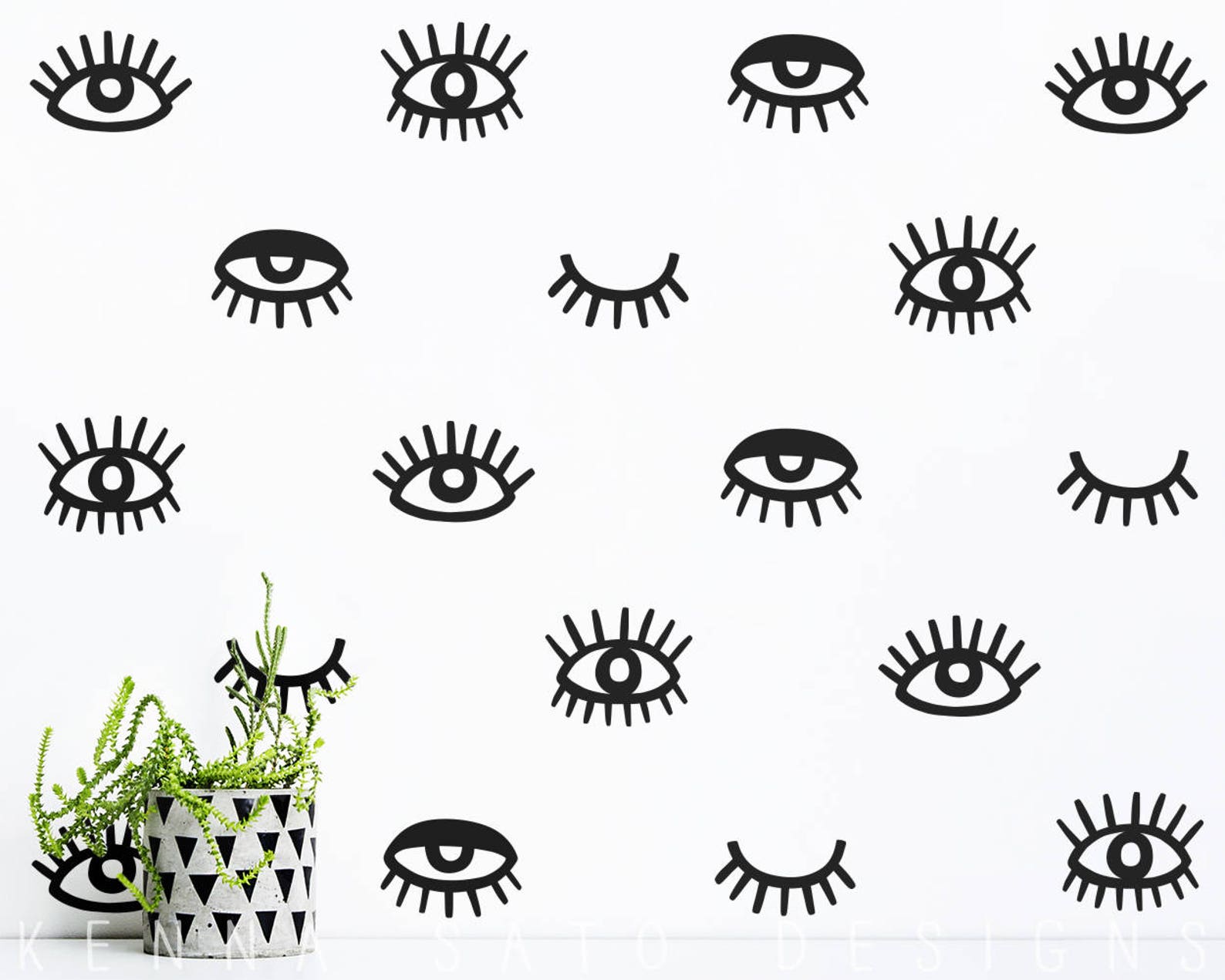 Eye Wall Decals Eyelash Decals Vinyl Wall Decals Modern - Etsy