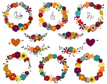 Autumn Floral Fall Clip Art Set of 79 Hand Drawn Design | Etsy