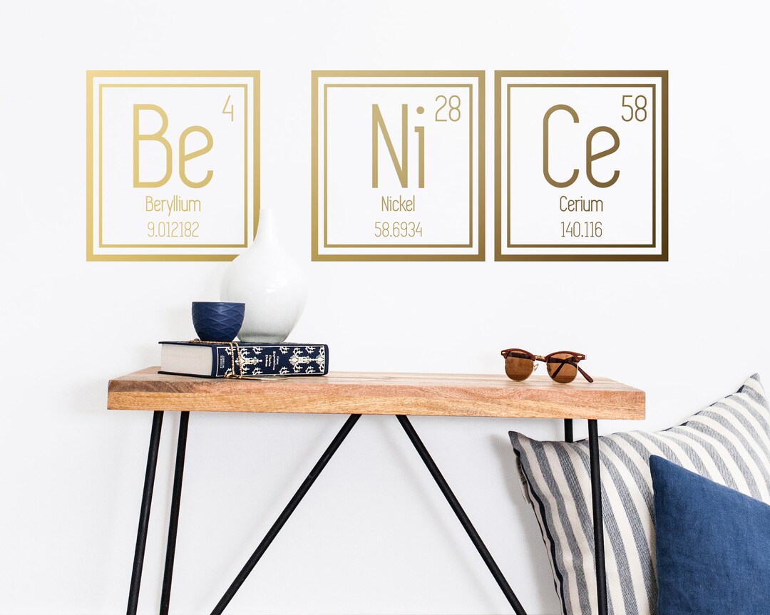Periodic Table Decal Wall Decal - Chemistry Wall Art, Be Nice Decal ...