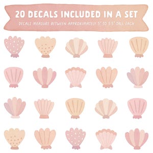 Seashell Wall Decals - Removable, Reusable Wall Stickers - Watercolor ...