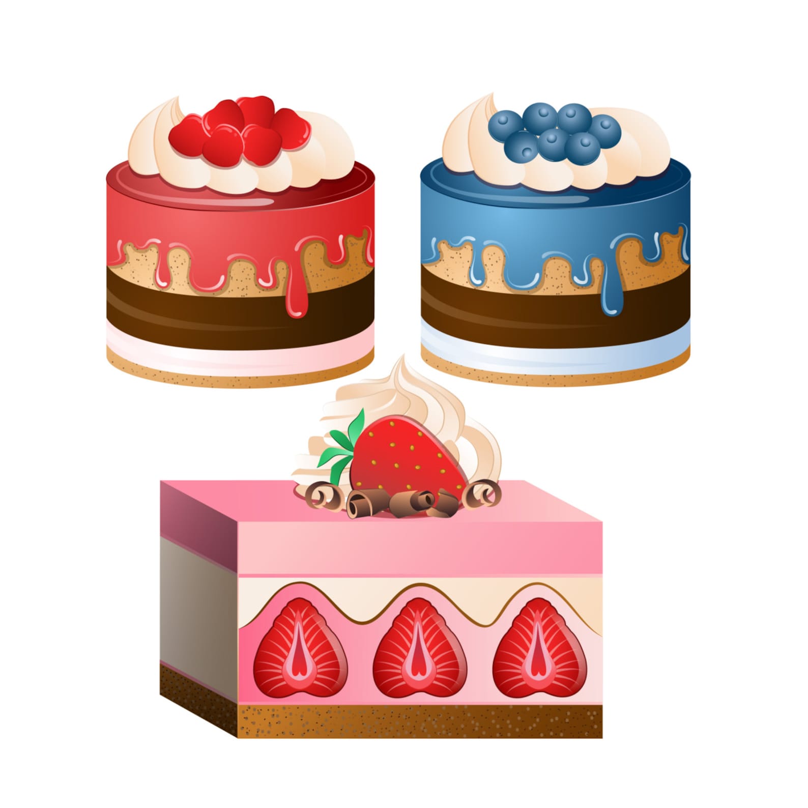 Desserts Clipart Set of 9 PNG JPG and Vector Desserts - Etsy