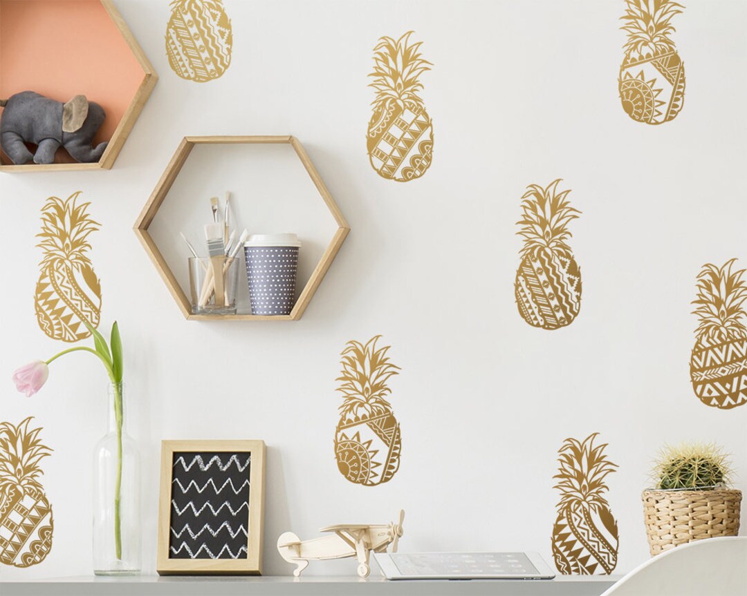 Tribal Patterned Pineapple Wall Decals - Pineapple Vinyl Wall Decals ...