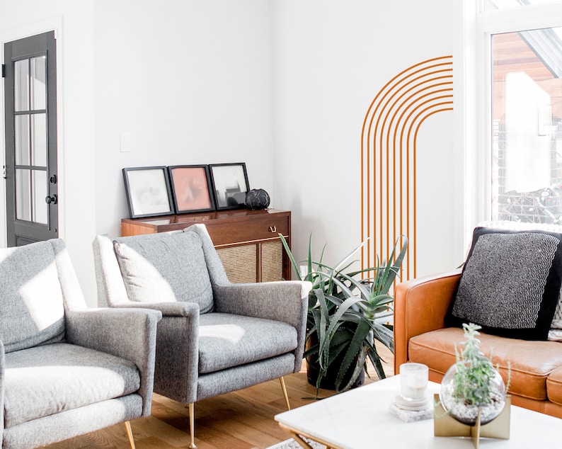 Half Arch Wall Decal Abstract Wall Decor Boho Interior Wall - Etsy