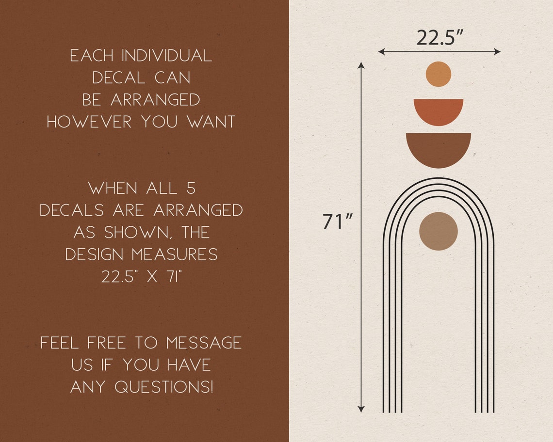 Boho Colorblock Wall Decals Removable Wall Stickers | Etsy