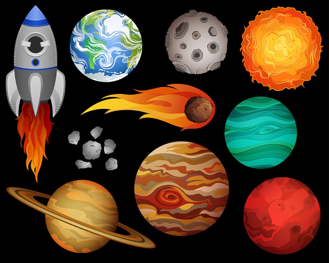 Outer Space Clip Art - Set of 10 X-large 300 DPI Vector, PNG, and JPG ...