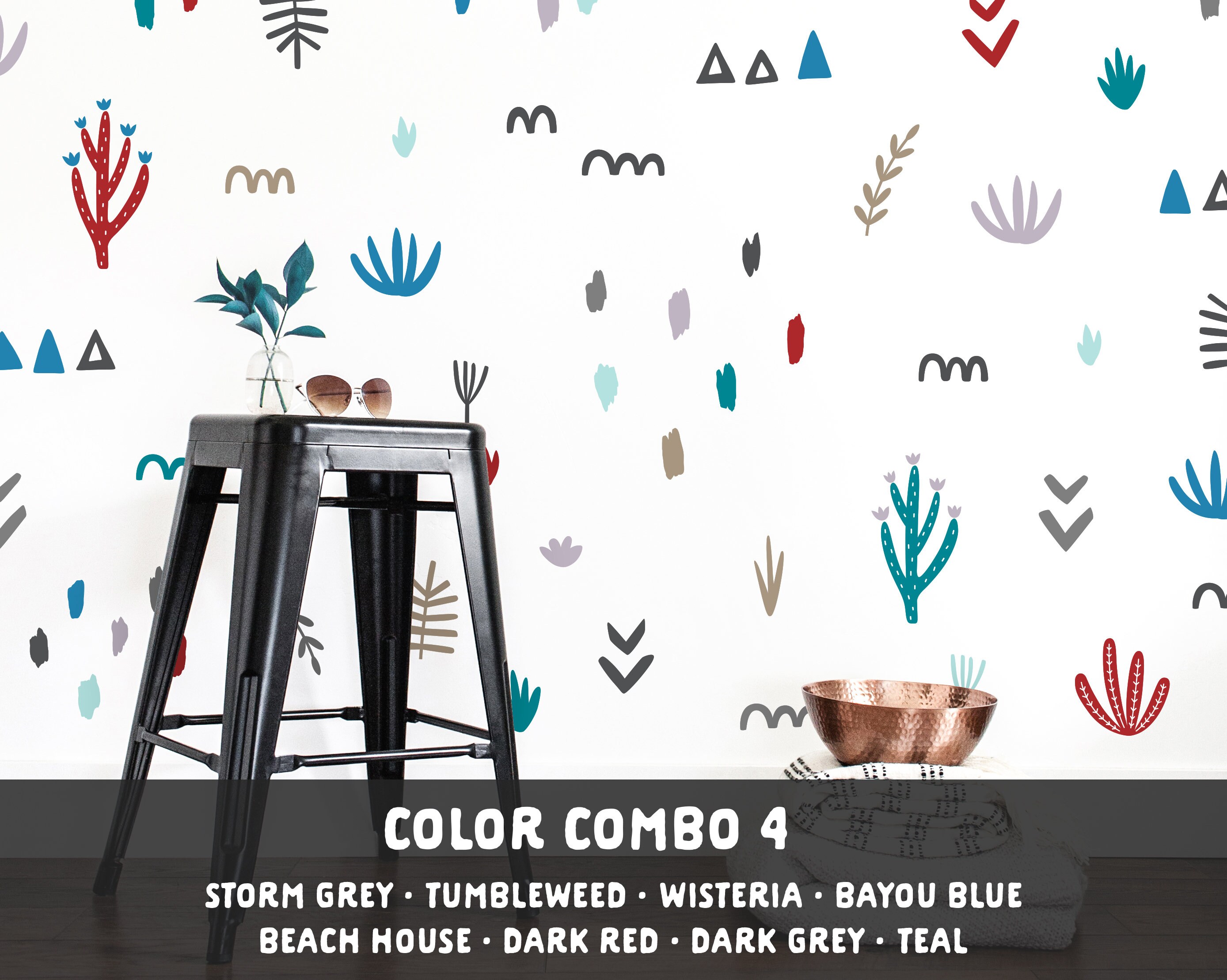 Abstract Pattern Wall Decals Abstract Wall Decor Modern | Etsy