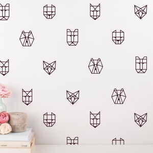 Geometric Animal Wall Decals - 30 Vinyl Wall Decals - Unique Wall Decal ...