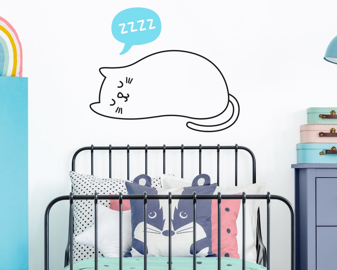 Cat Wall Decal - Nursery Decal, Kids Room Decor, Nursery Decor, Cute ...