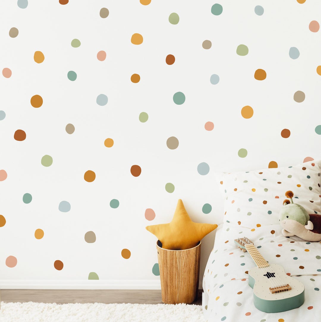 Polka Dot Wall Decals - Custom Color Wall Stickers, Kids Room Decor ...