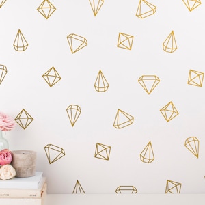 Geometric Wall Decals - 48 Prism Decals, Unique Vinyl Wall Decal Set ...