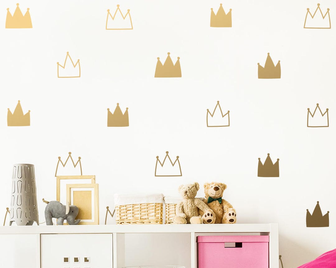 Crown Wall Decals - Kids Room Decals, Nursery Wall Decals, Gold Wall ...