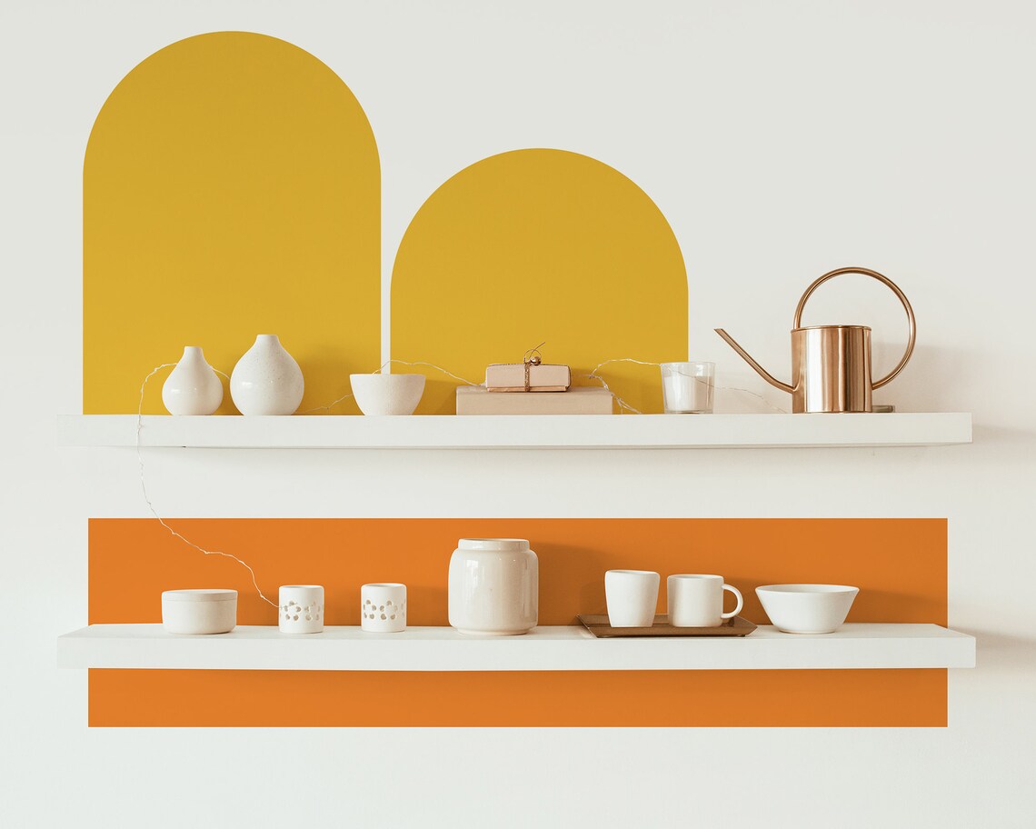 Colorblock Wall Decal Set Abstract Wall Decor Boho Interior - Etsy