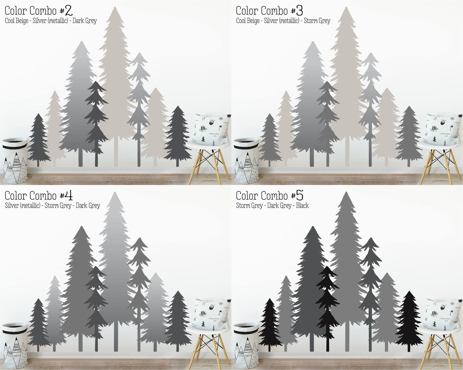 Large Forest Wall Decals Forest Mural Tree Decals Woodland - Etsy