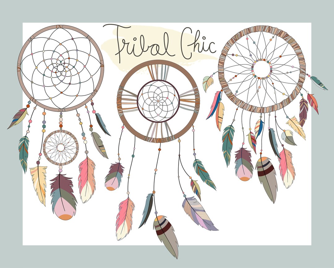 Dream Catchers Clip Art - Set of Vector, PNG & JPG Files - Unique, Hand ...