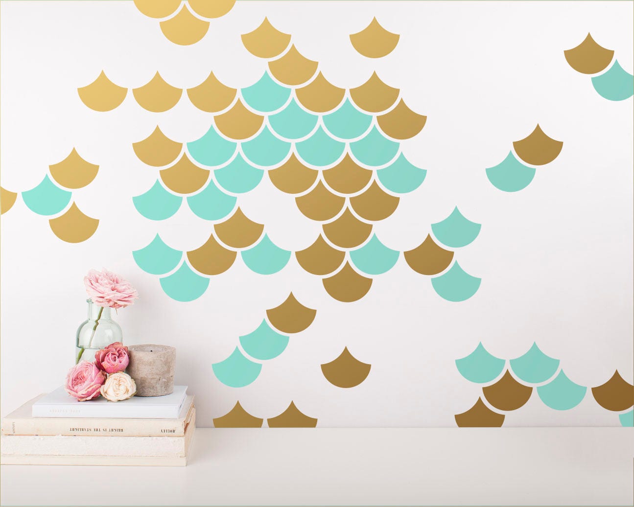 Mermaid Scale Wall Decals 2-color Wall Decals Nursery | Etsy