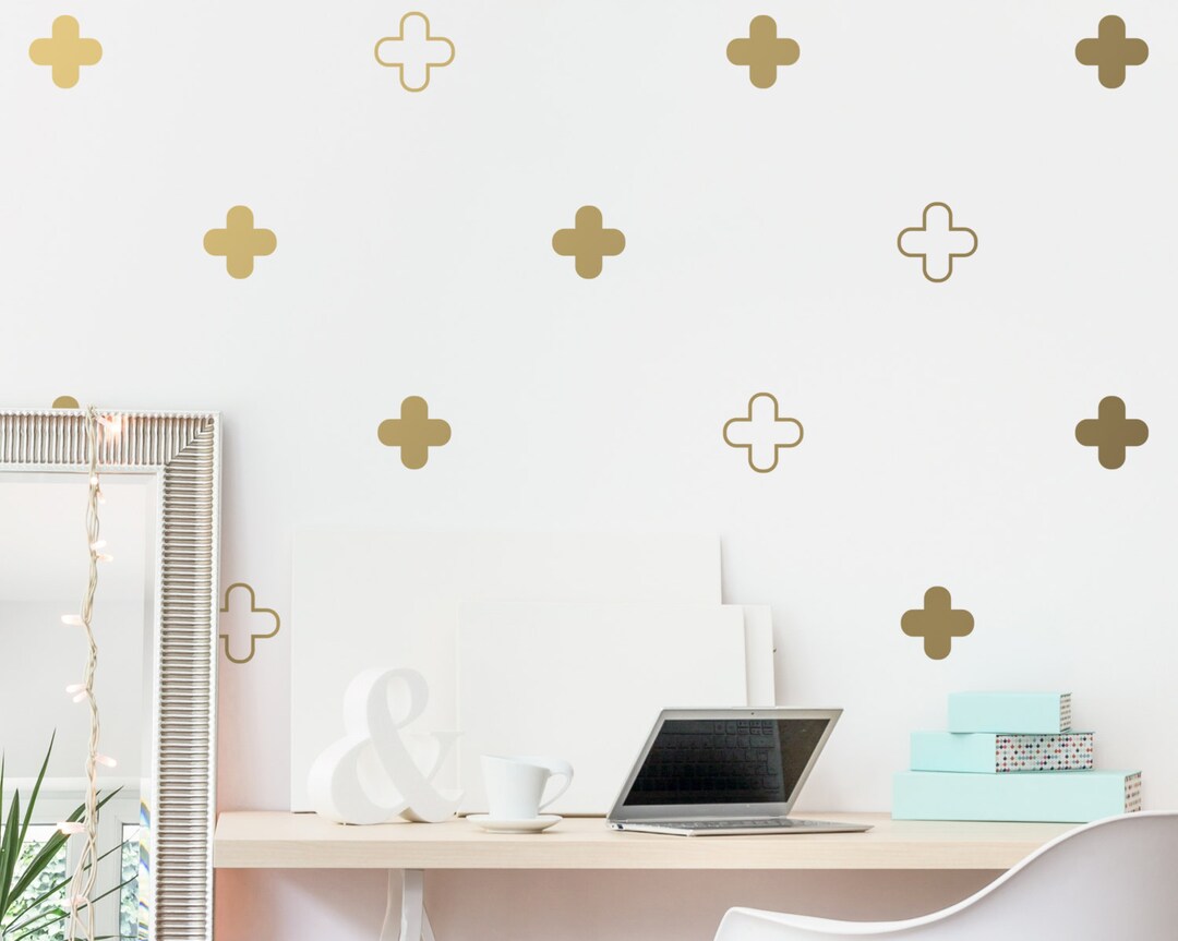 Geometric Wall Decals Plus Sign Decals, Vinyl Wall Decals, Unique Wall ...
