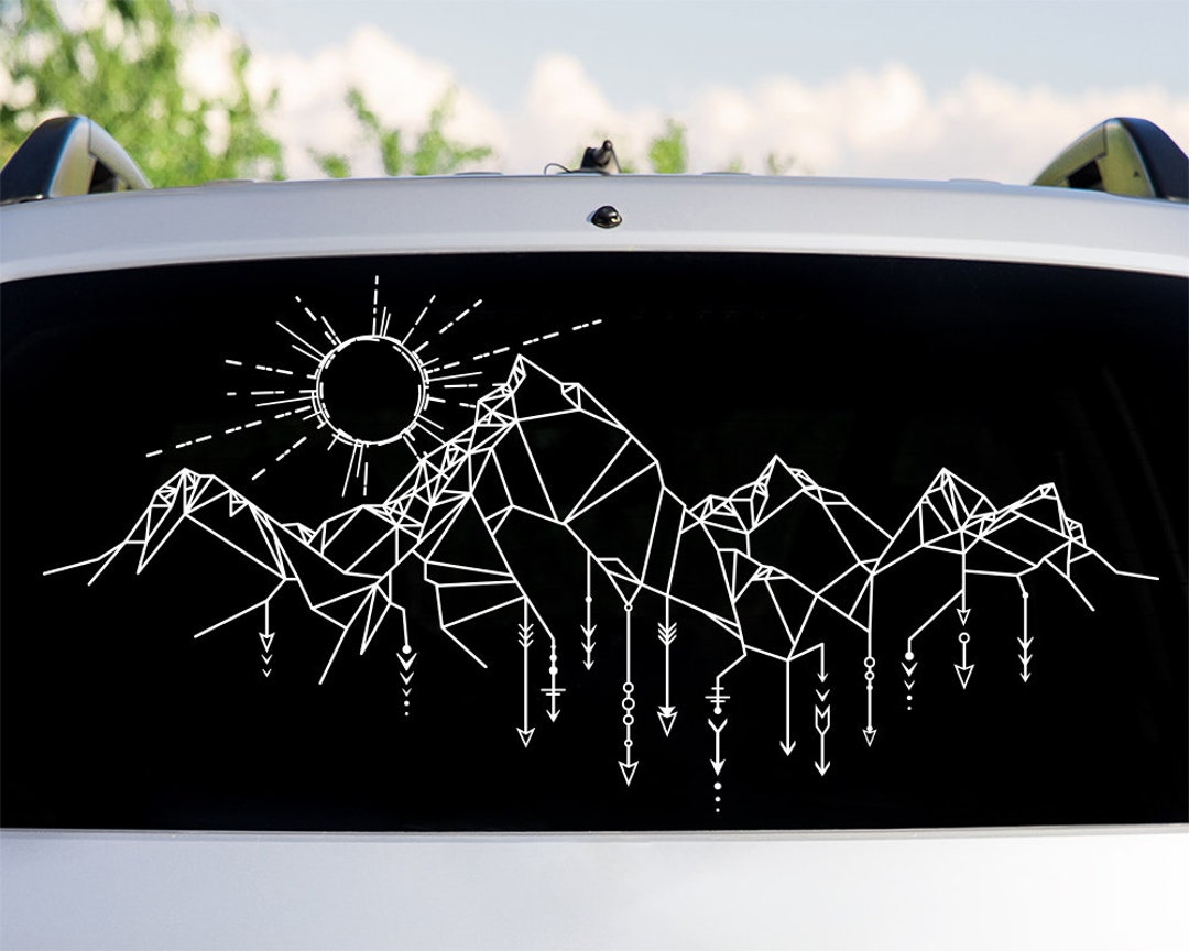 Geometric Mountains Car Decal - Car Decals, Window Decal, Car Sticker ...
