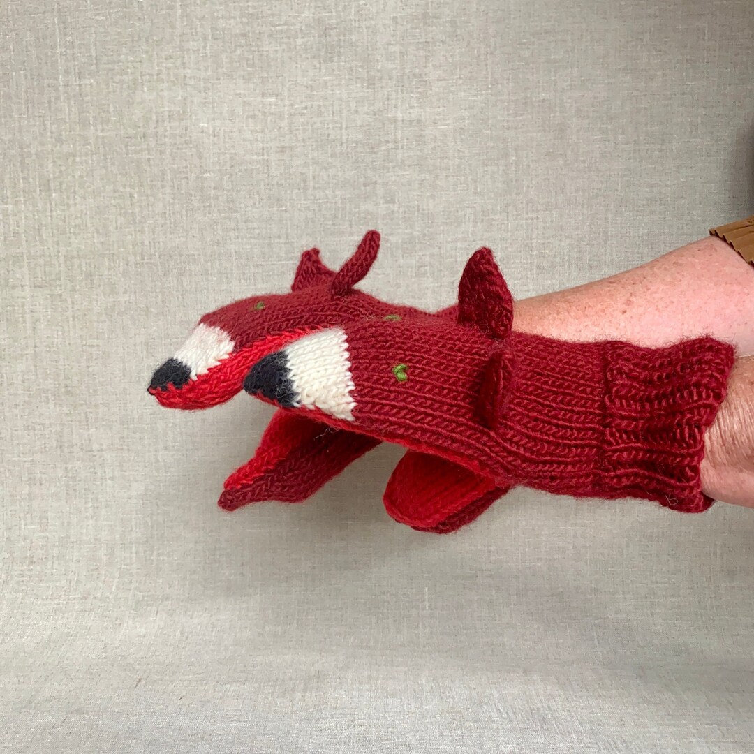 Red Fox Mittens, Adult/youth, Hand Puppet, Animal Graphic, Wildlife ...