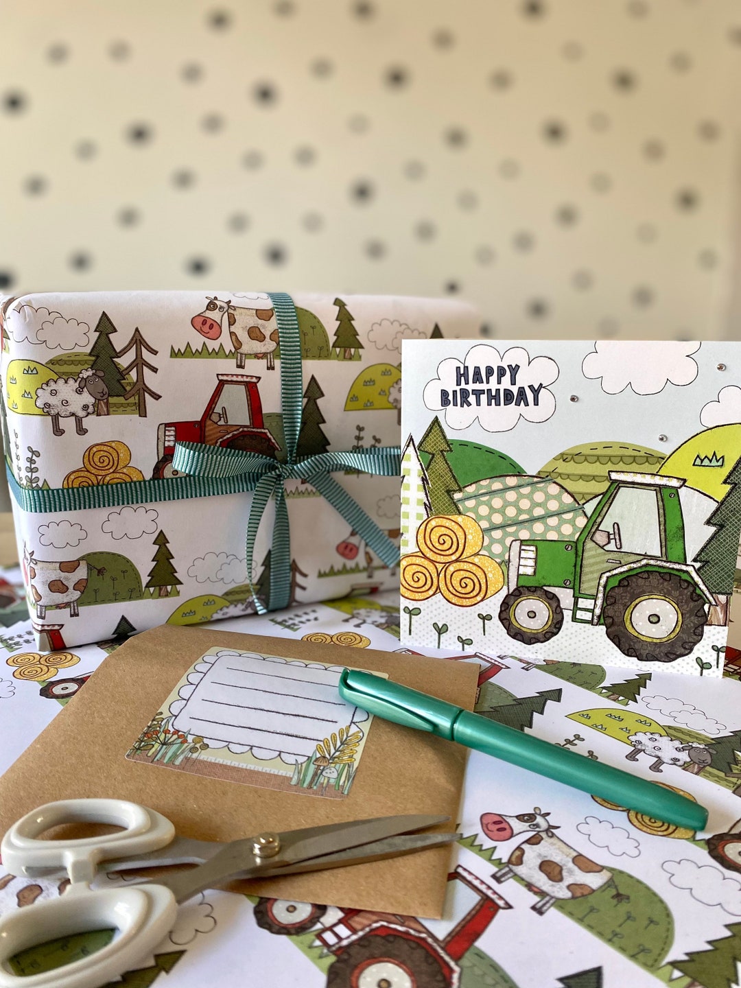 Tractor Card and Wrapping Paper Bundle | 70cm X 50cm | Eco Friendly ...