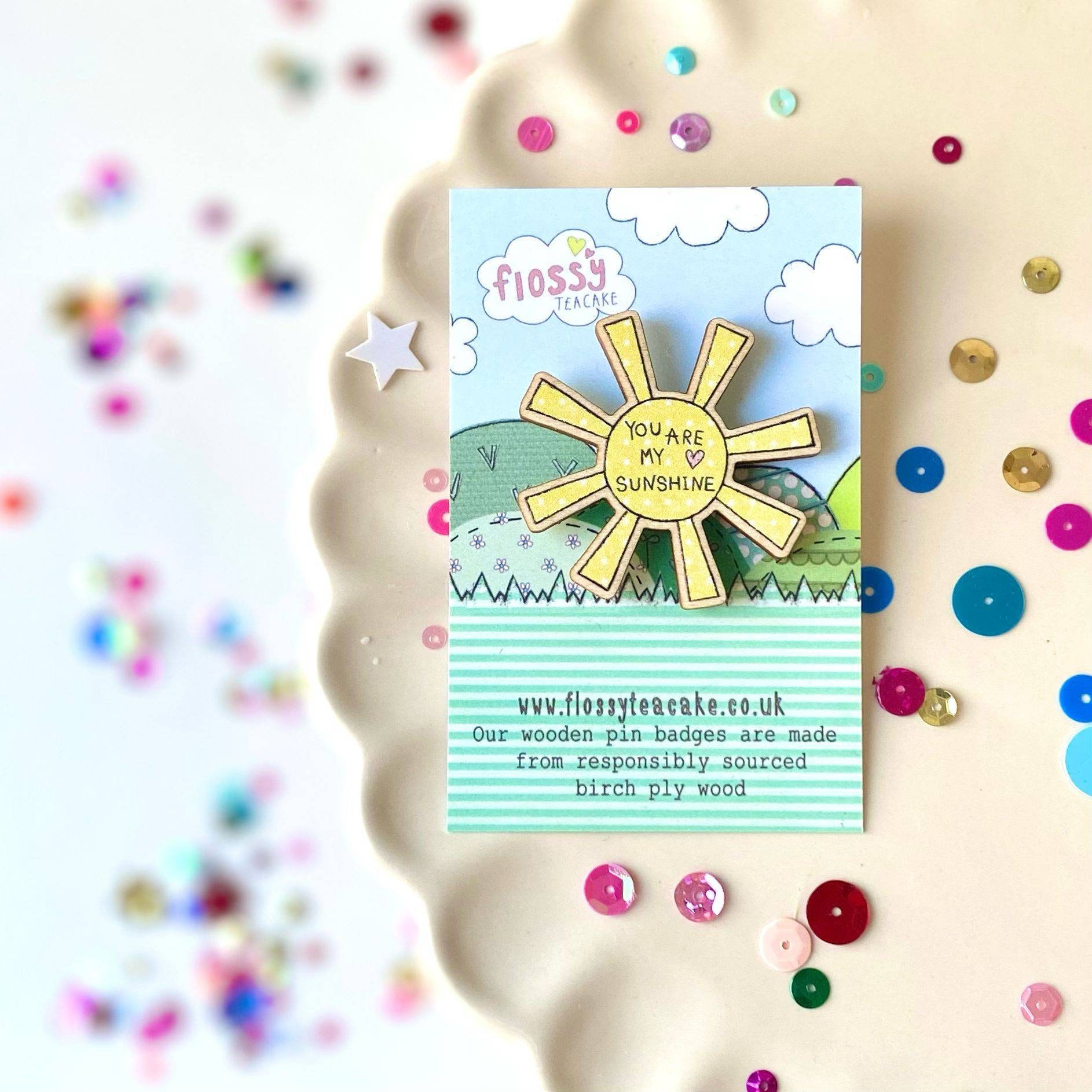 You Are My Sunshine Badge | Wooden Badge | Sunshine Gift | Pin Badge ...