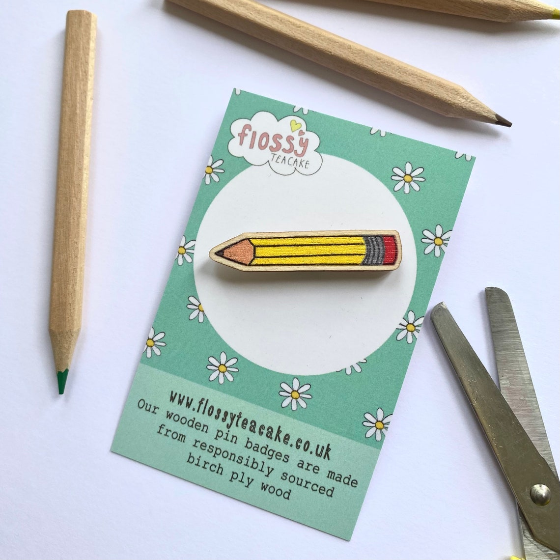 Pencil Badge Wooden Badge Teacher Gift Pin Badge - Etsy