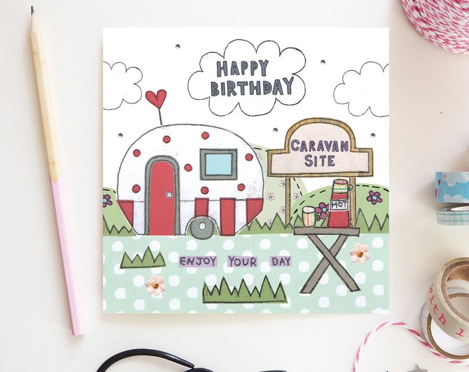 Caravan Birthday Card Happy Birthday Caravan Site - Etsy