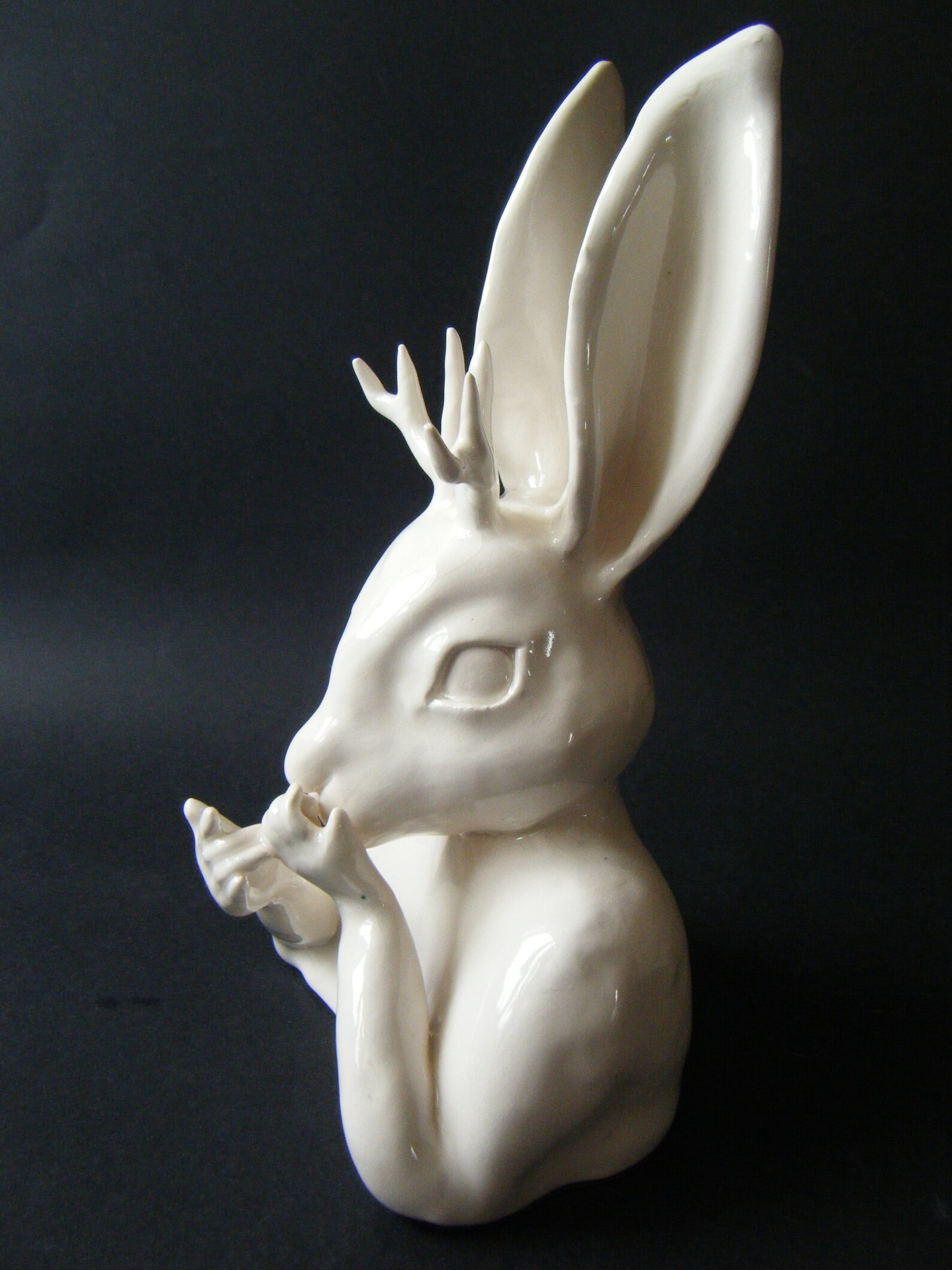 Hare Bookend White Ceramic Book End. | Etsy