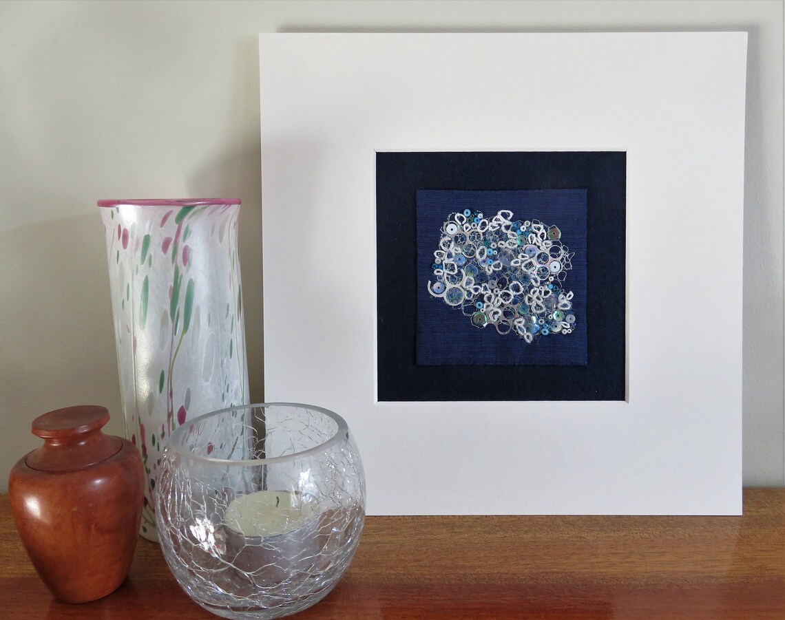 Water inspired textile art Original Fabric Piece - Etsy.de