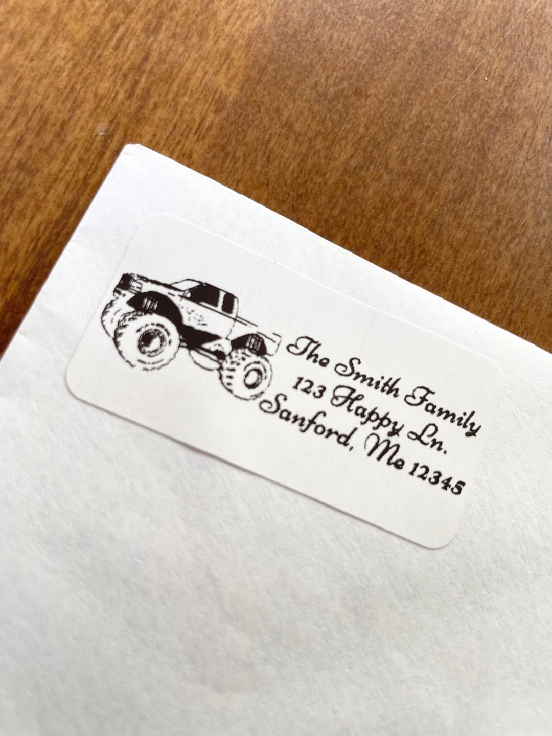 Monster Truck Return Address Labels: Personalized Stickers (2x1 Inches ...