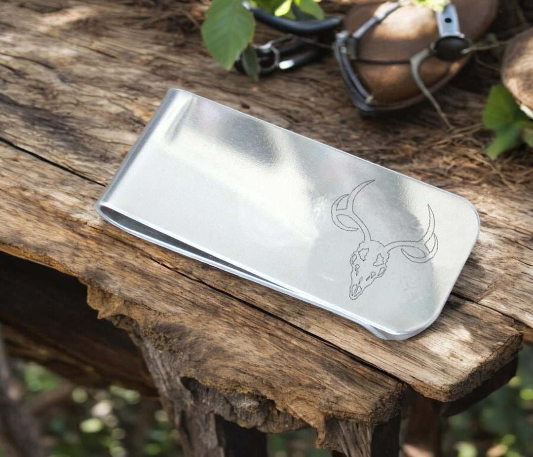 Deer Head, Deer Antlers, Monogram Money Clip, Engraved Money Clip ...