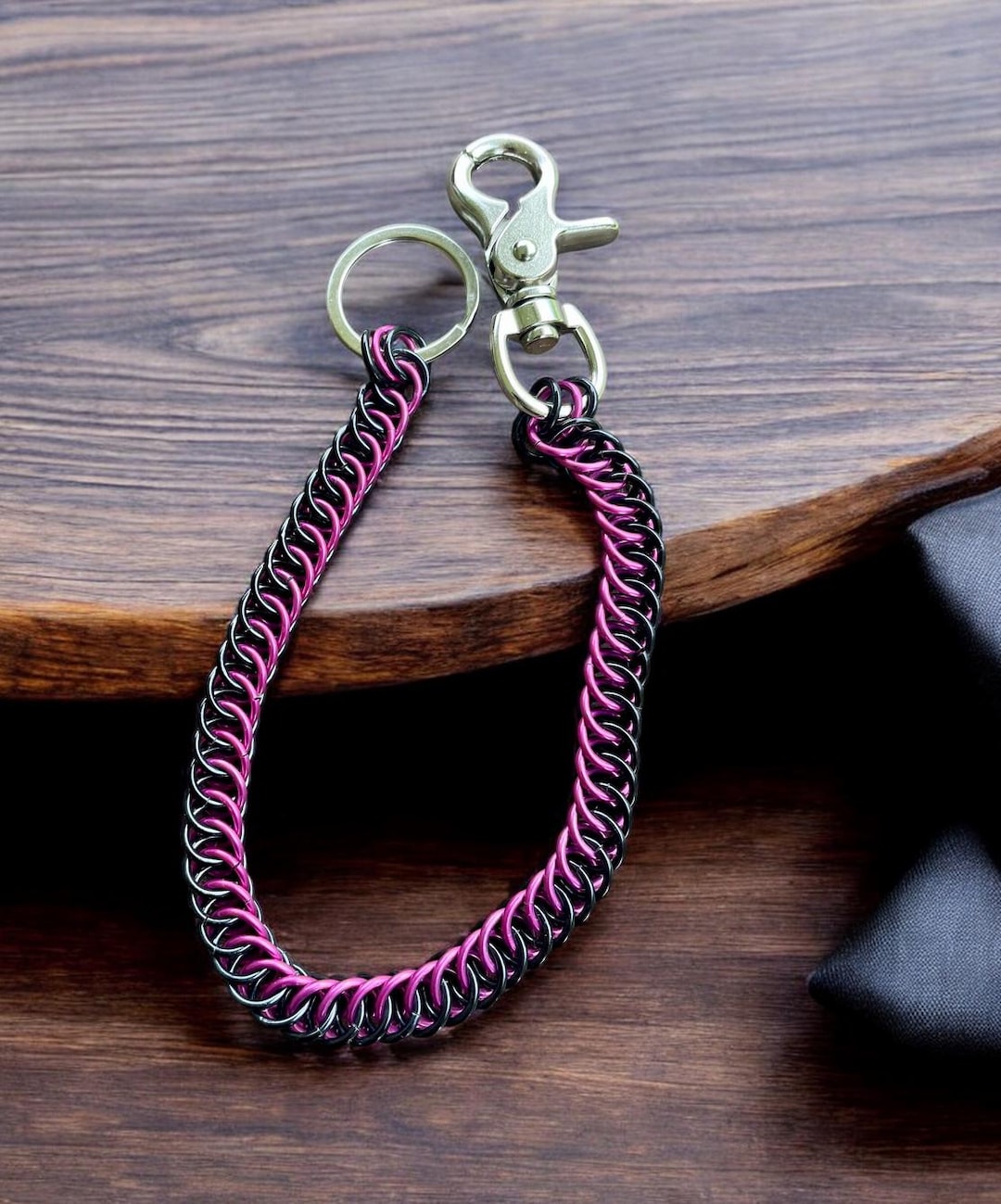 Handmade Anodized Aluminum Chainmail Wallet Chain: Biker Punk Goth - Etsy