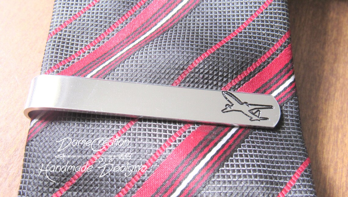 Engraved Airplane Tie Clip: Aluminum Aviation Gift - Etsy