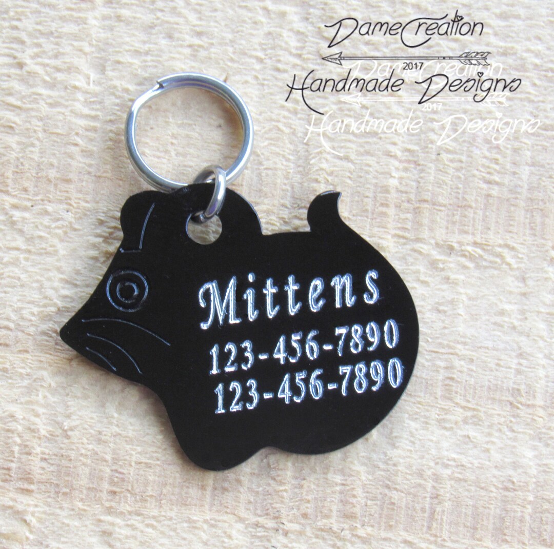 Custom Cat Tag, Cat ID Tag, Cat Name Tag, Pet Name Tag, Cat Collar Tag ...