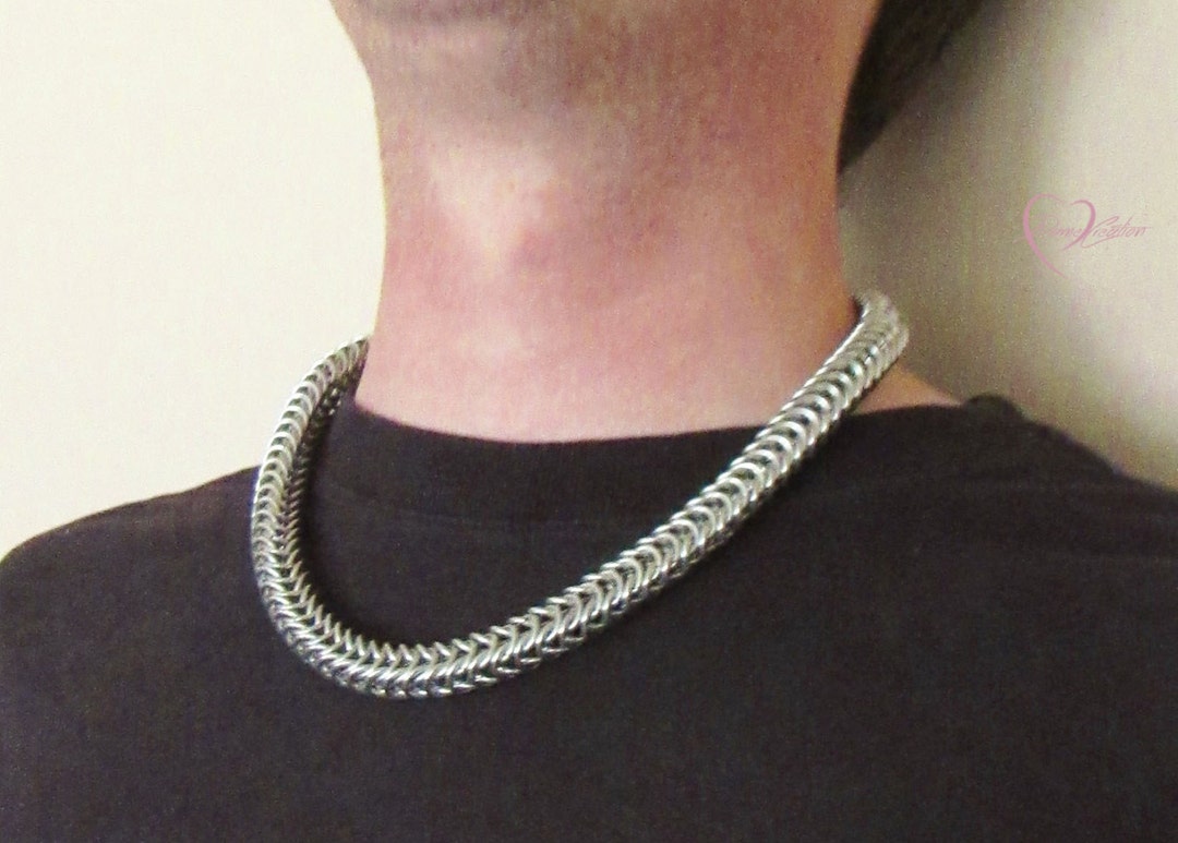 Mens Necklace, Mens Jewelry, Chainmail Necklace, Chainmaille, Birthday ...
