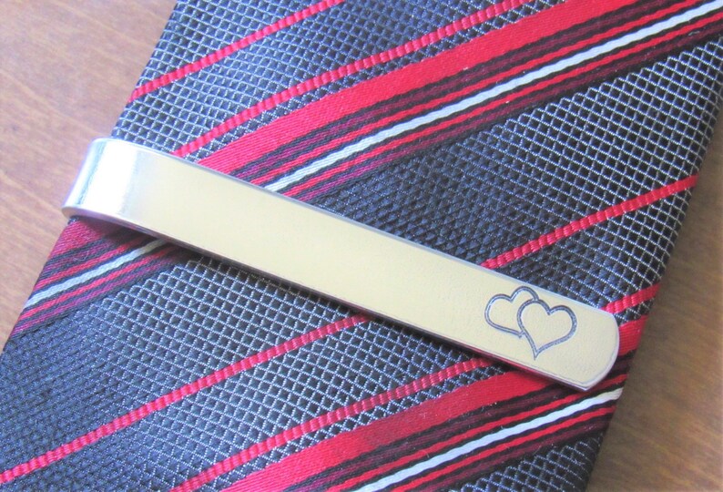 Personalized Tie Clip, Custom Tie Clip, Heart, Tie Clip, Wedding Gift ...
